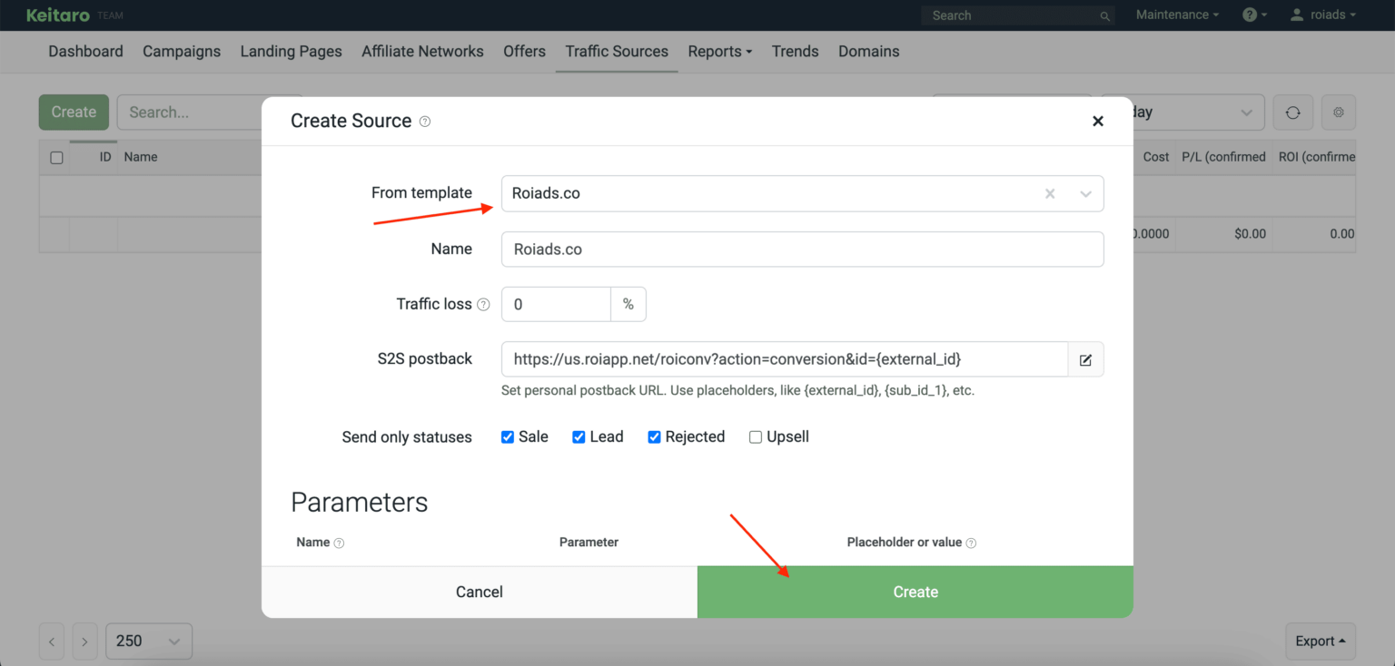 Keitaro Tracker: How to Set Up Postback | ROIAds Blog
