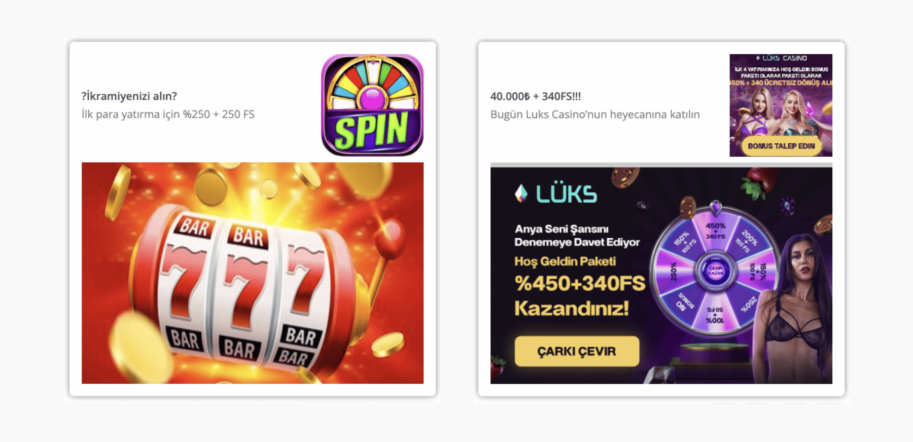 16 Gambling Ad Copy Examples and Creatives in Turkey | ROIAds Blog